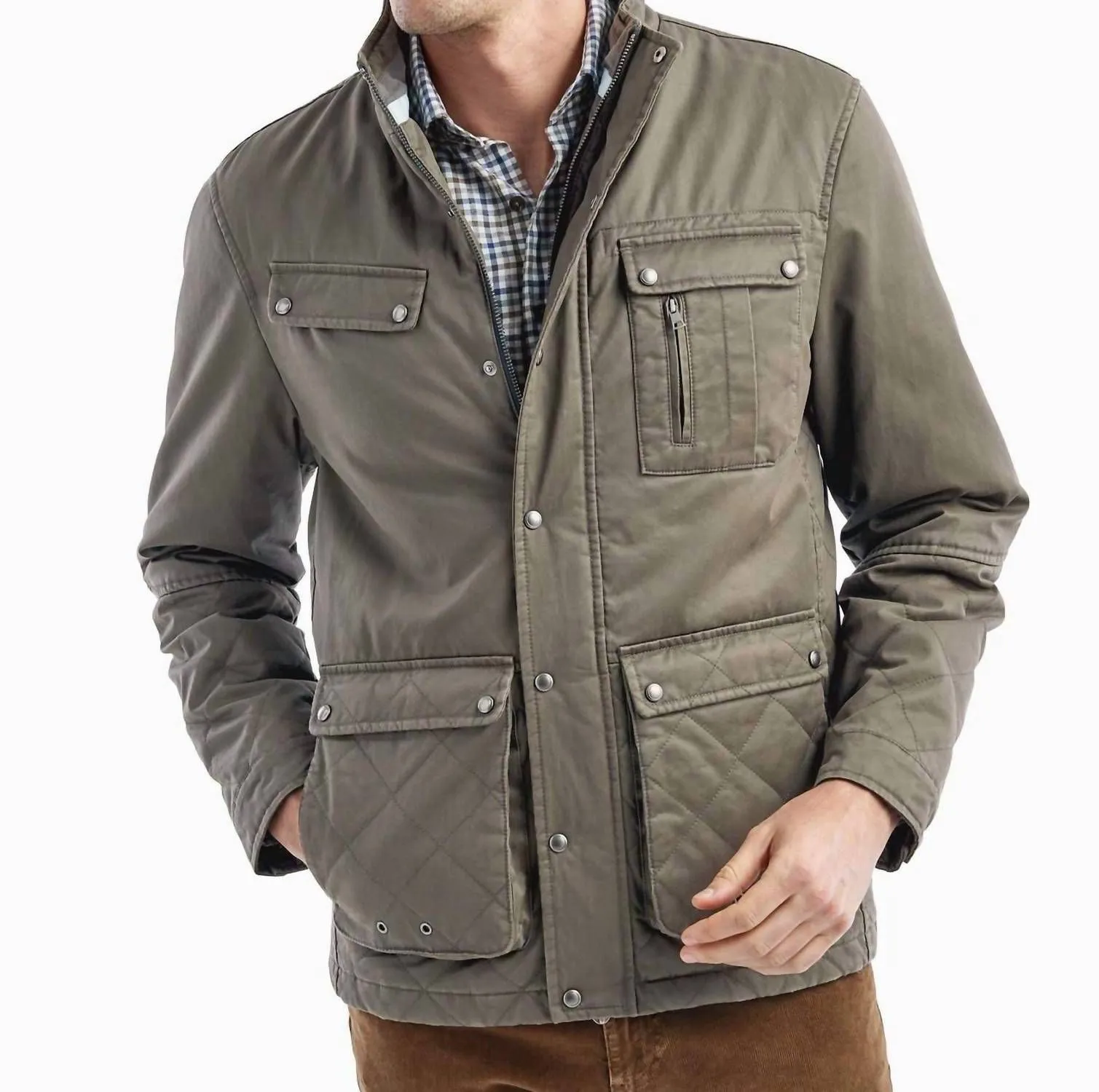 Johnnie-O Men's Norton Utility Jacket In Pine
