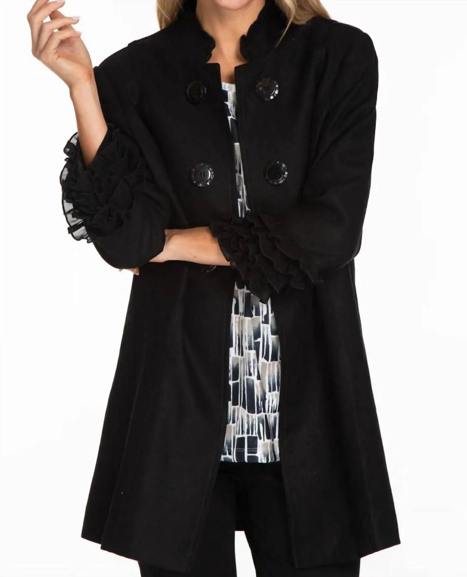 Multiples Tailored Perfectly Coat In Black