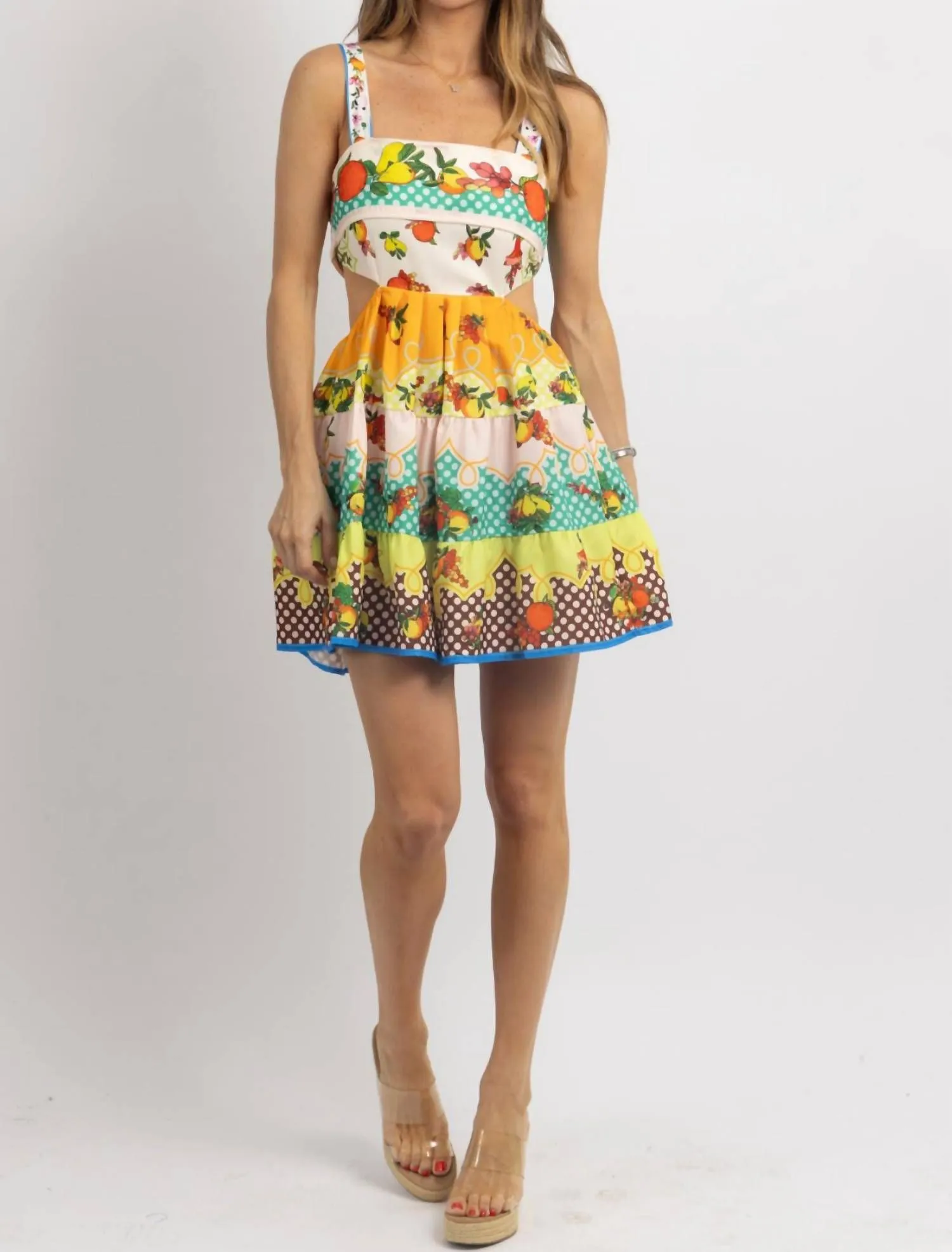 Pink Ripple Praiano Mini Dress In Multi-Colored
