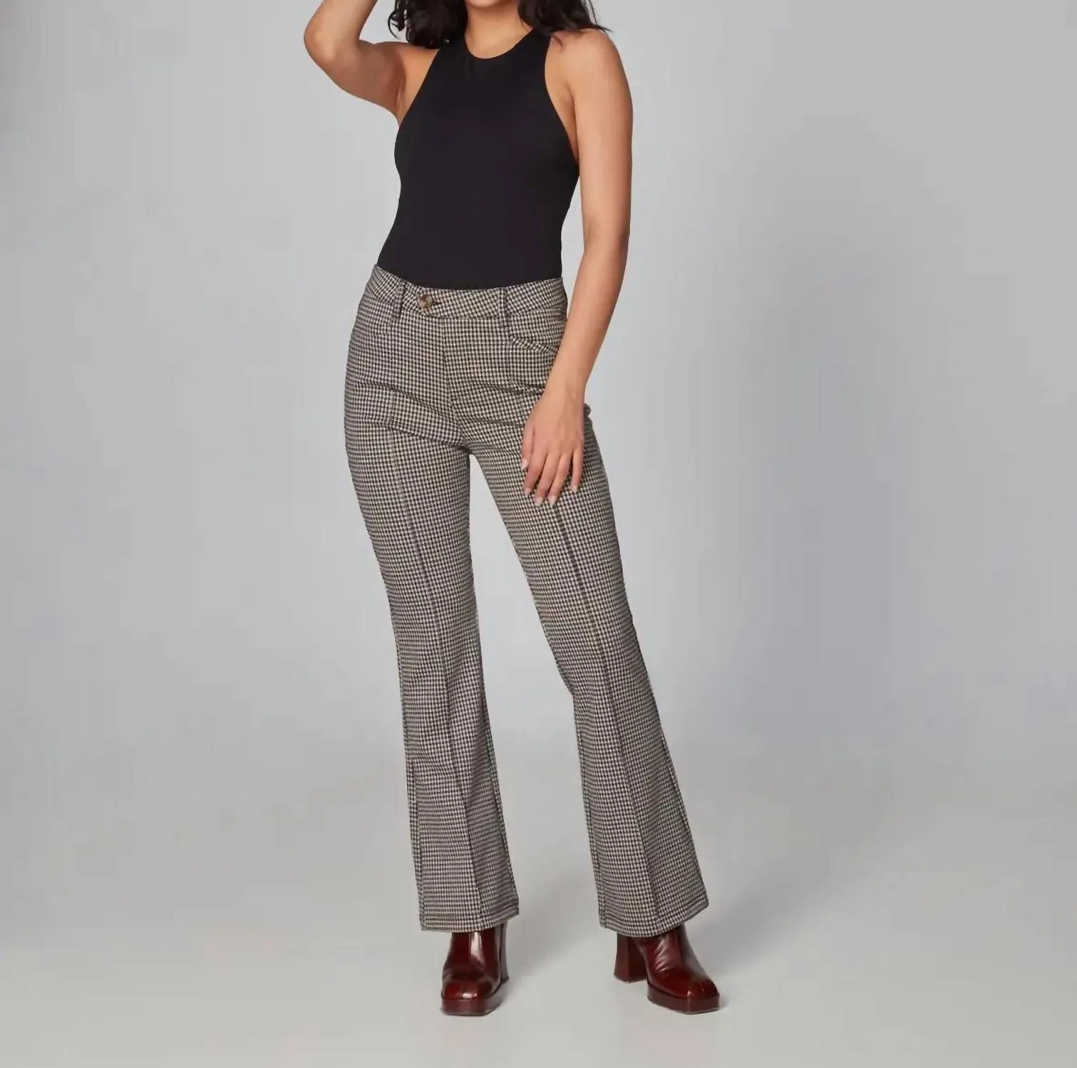 Lola Jeans Azure High Rise Athleisure In Brown