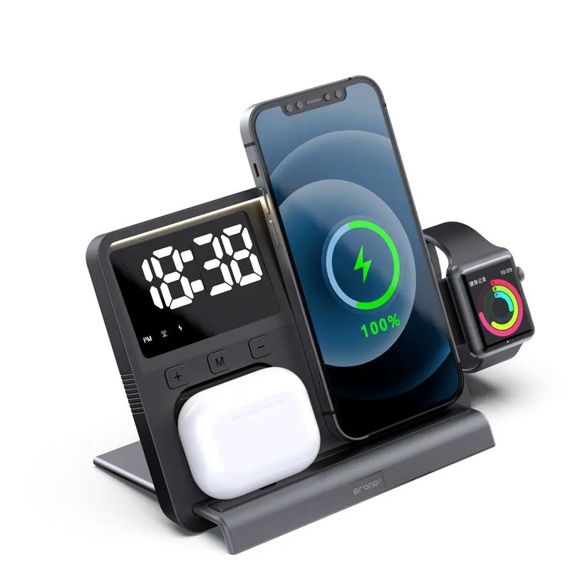 3-in-1 Thermometer Clock Universal Wireless Charger Support Wireless ...