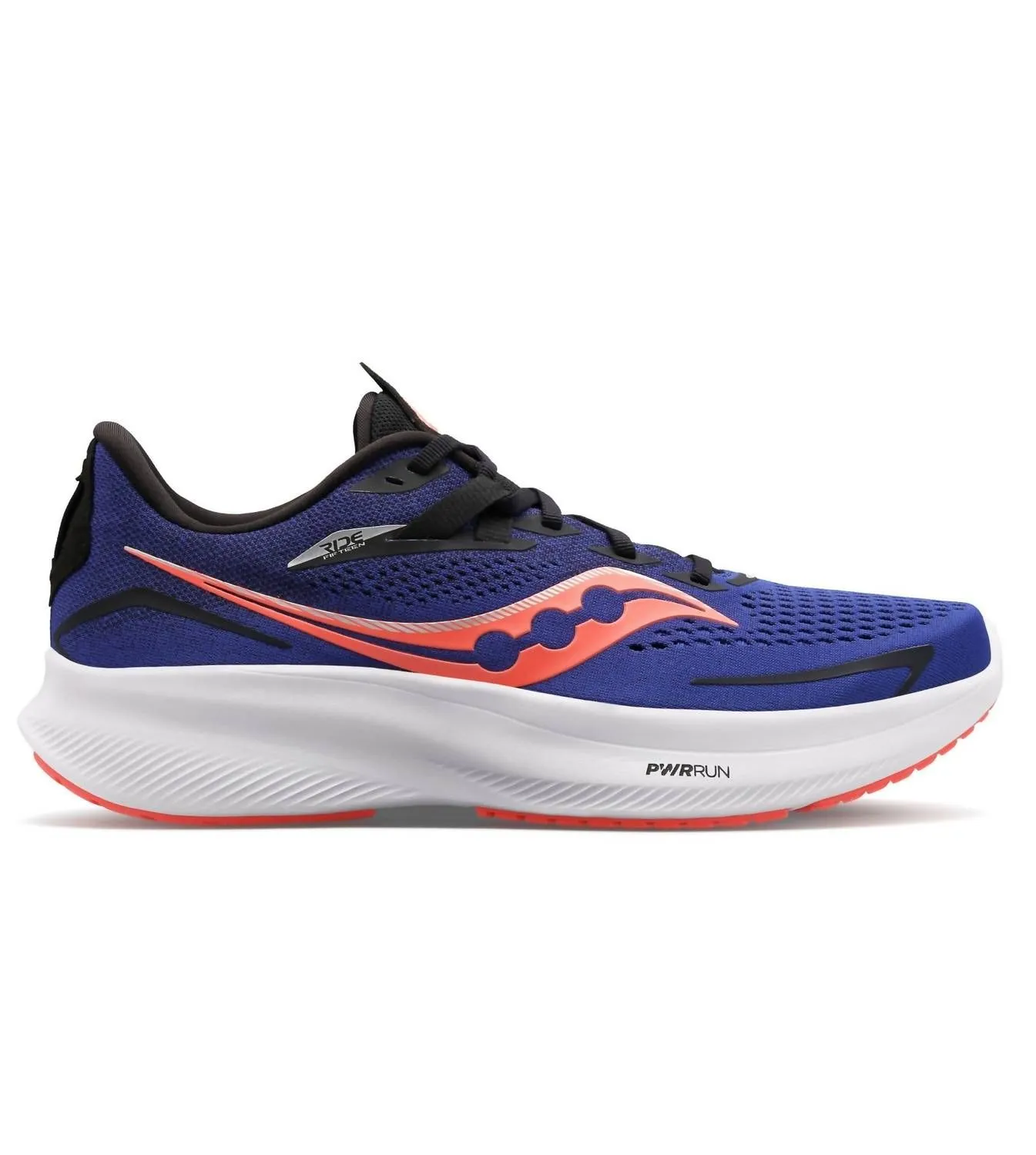 Saucony Men's Ride 15 Running Shoes - D/medium Width In Sapphire/vizired