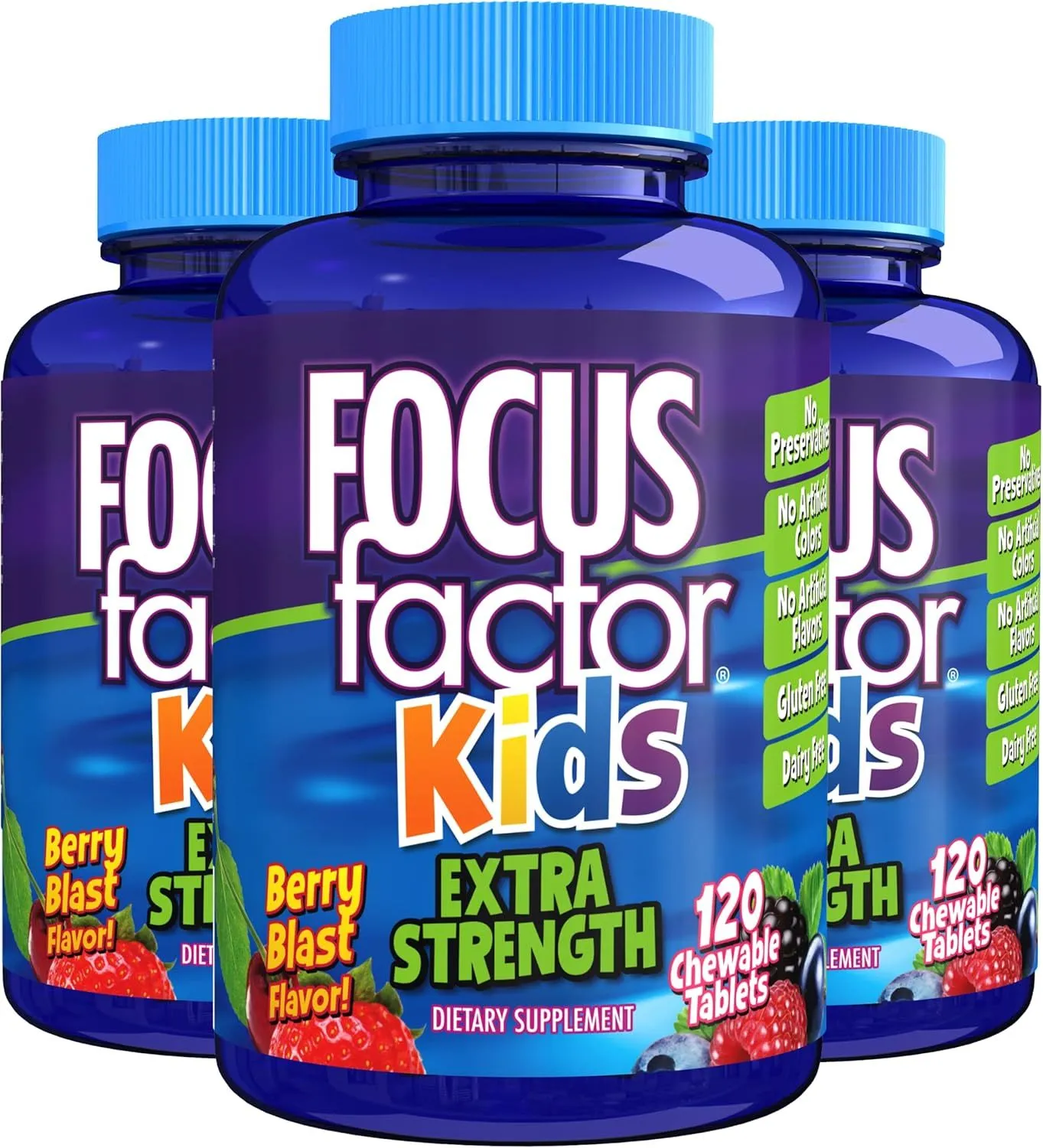 Focus Factor Kids Extra Strength Daily Chewable for Brain Health ...