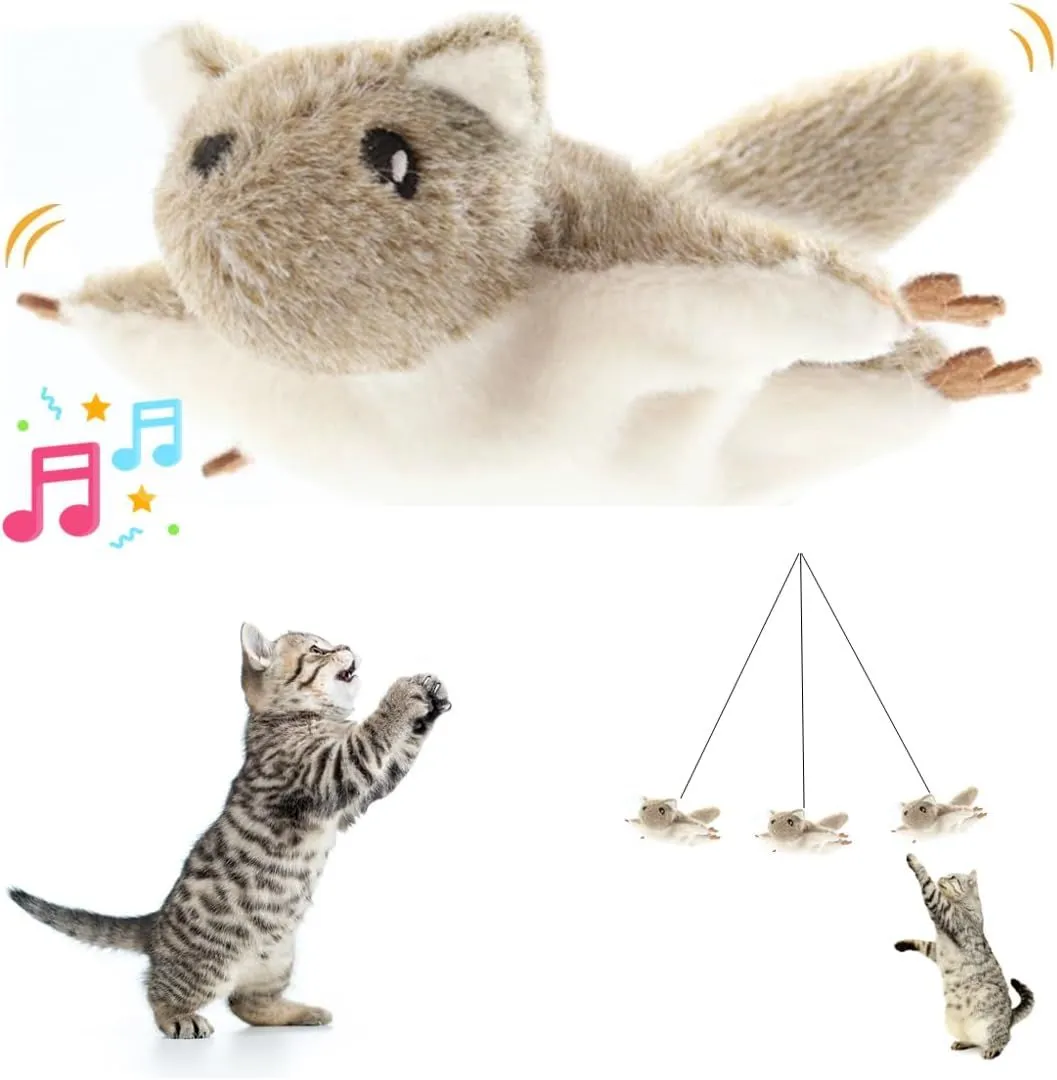 Interactive Rechargeable Flying Bird Cat Toy, Interactive Chirping Bird ...