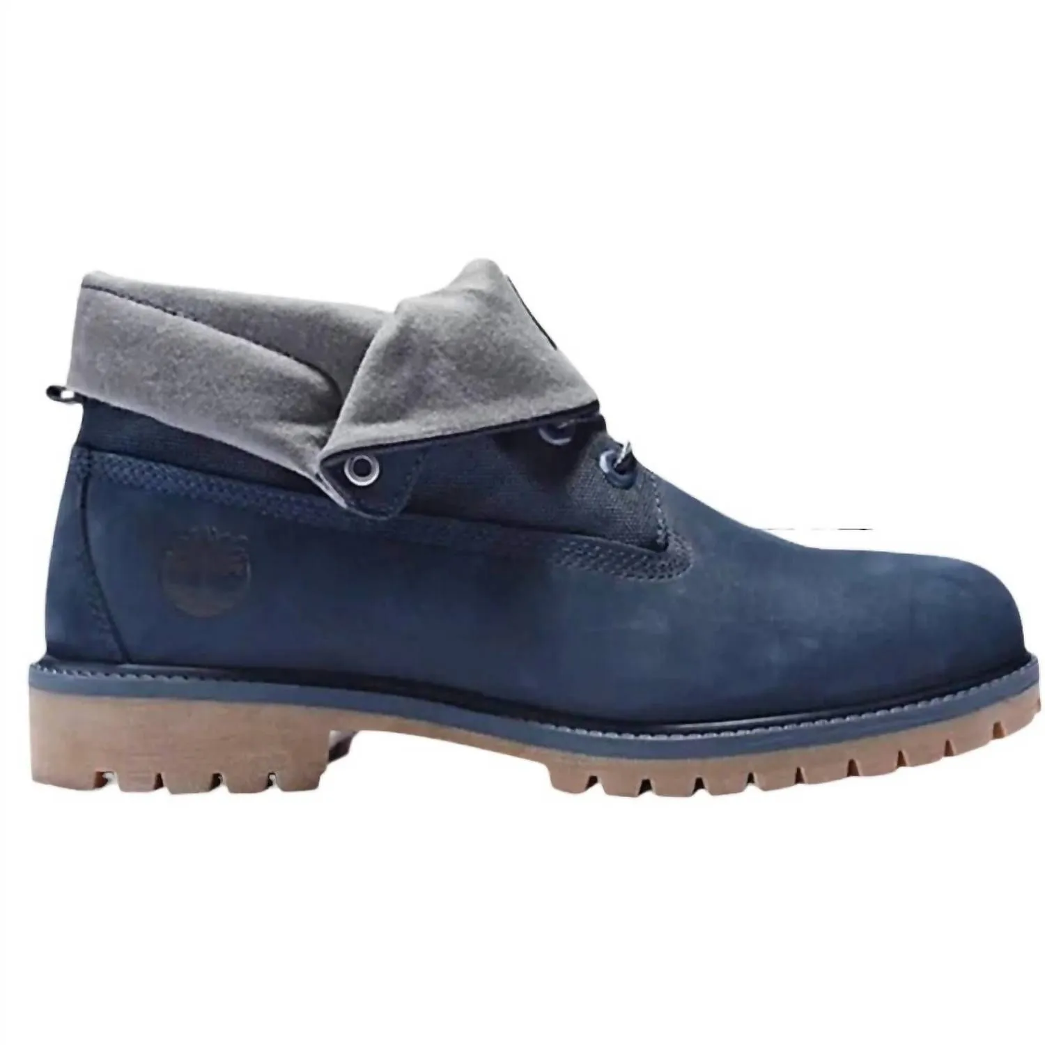 Timberland Heritage Roll Top Boots In Navy Nubuck