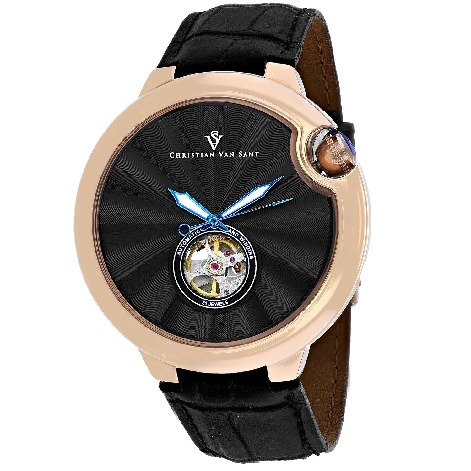 Christian Van Sant Men's Cyclone Automatic Black Dial Watch - CV0147 by ...