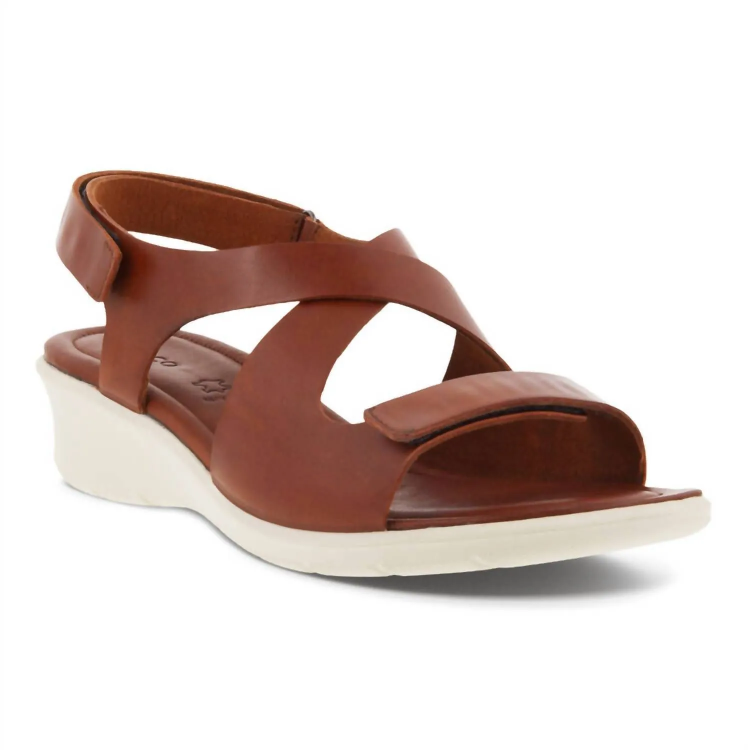 Ecco Felicia Cross Sandal In Cognac