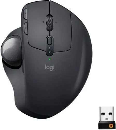 Logitech - MX ERGO Plus Wireless Trackball Mouse with Ergonomic design ...