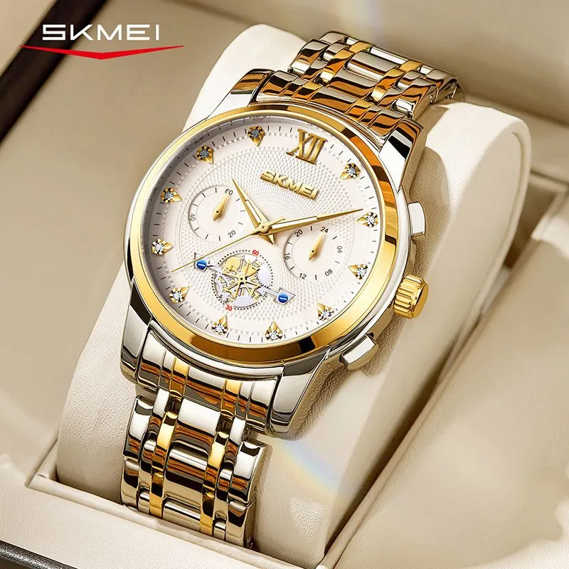 SKMEI Business Mechanical Hollow Dial Watch Men's Waterproof High-end ...