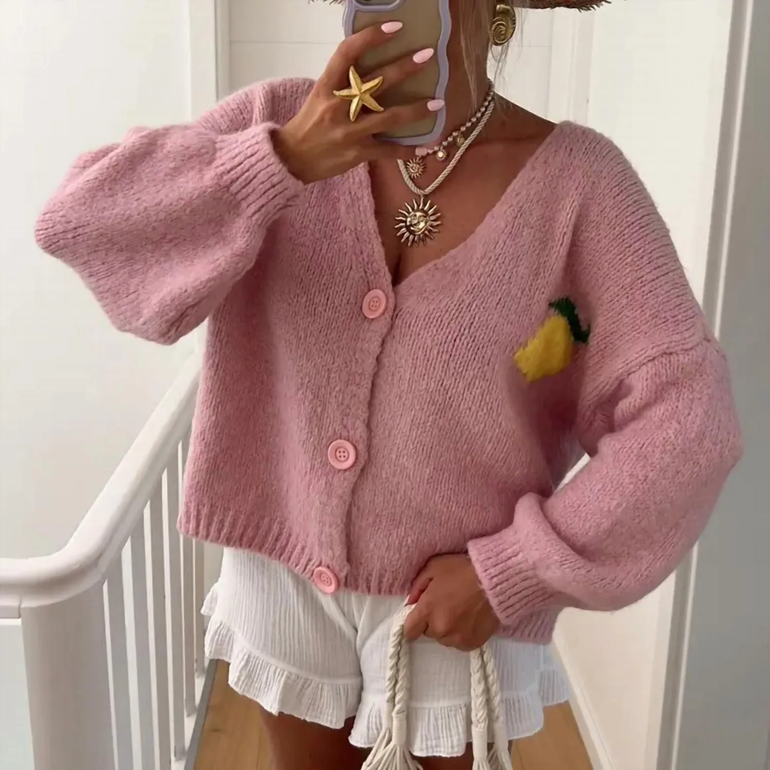 Hidden Limoncello Cardigan In Pink