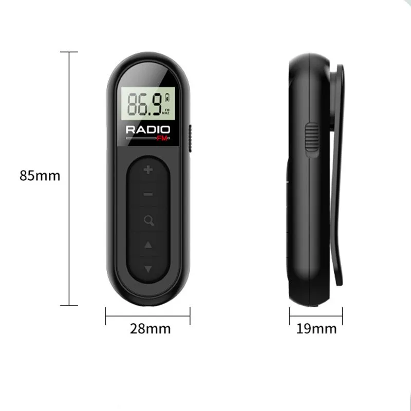 Portable Radio, Mini Radio, Digital Tuning Rechargeable Battery LCD ...