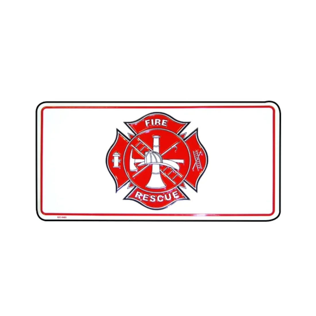 Fire Dept White License Plate