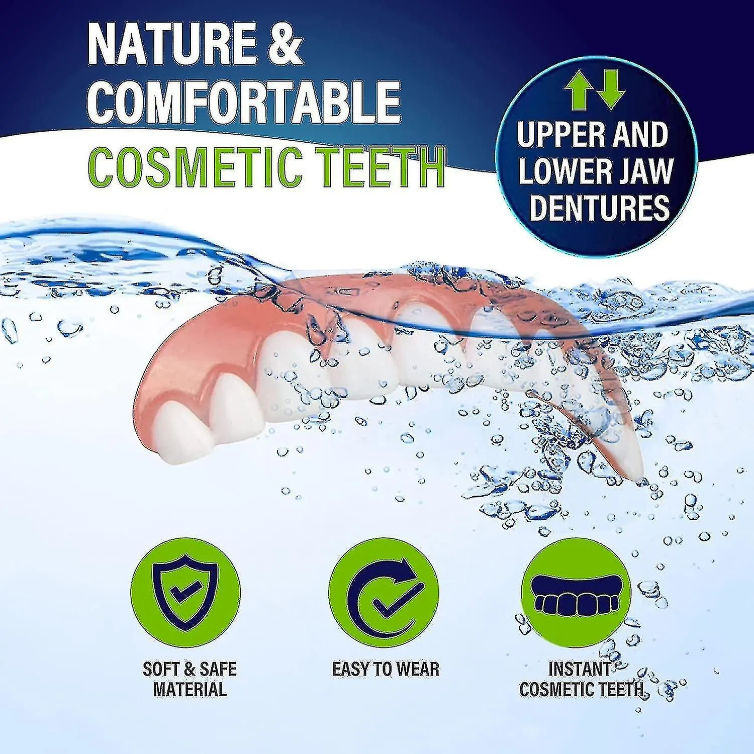 2023new 2 Sets Of Dentures, Upper And Lower Jaw Dentures, Natural And ...