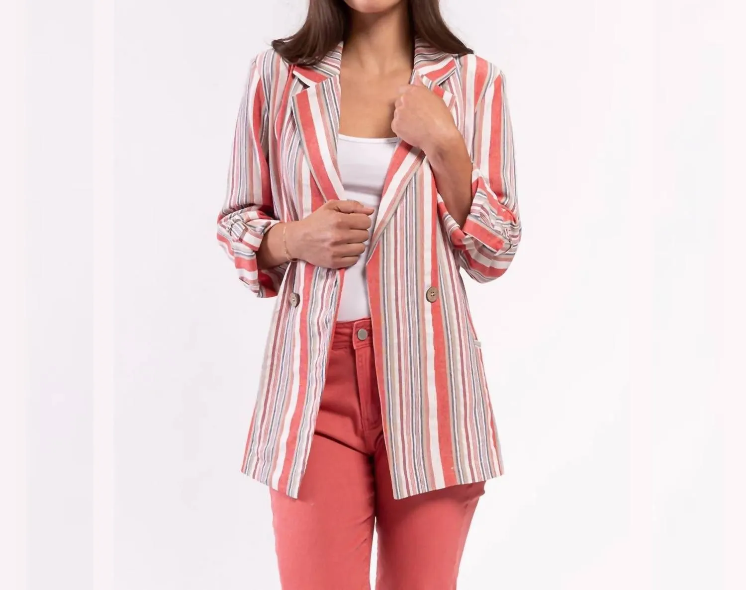 Coco Y Club Red Combo Blazer In Red Combo